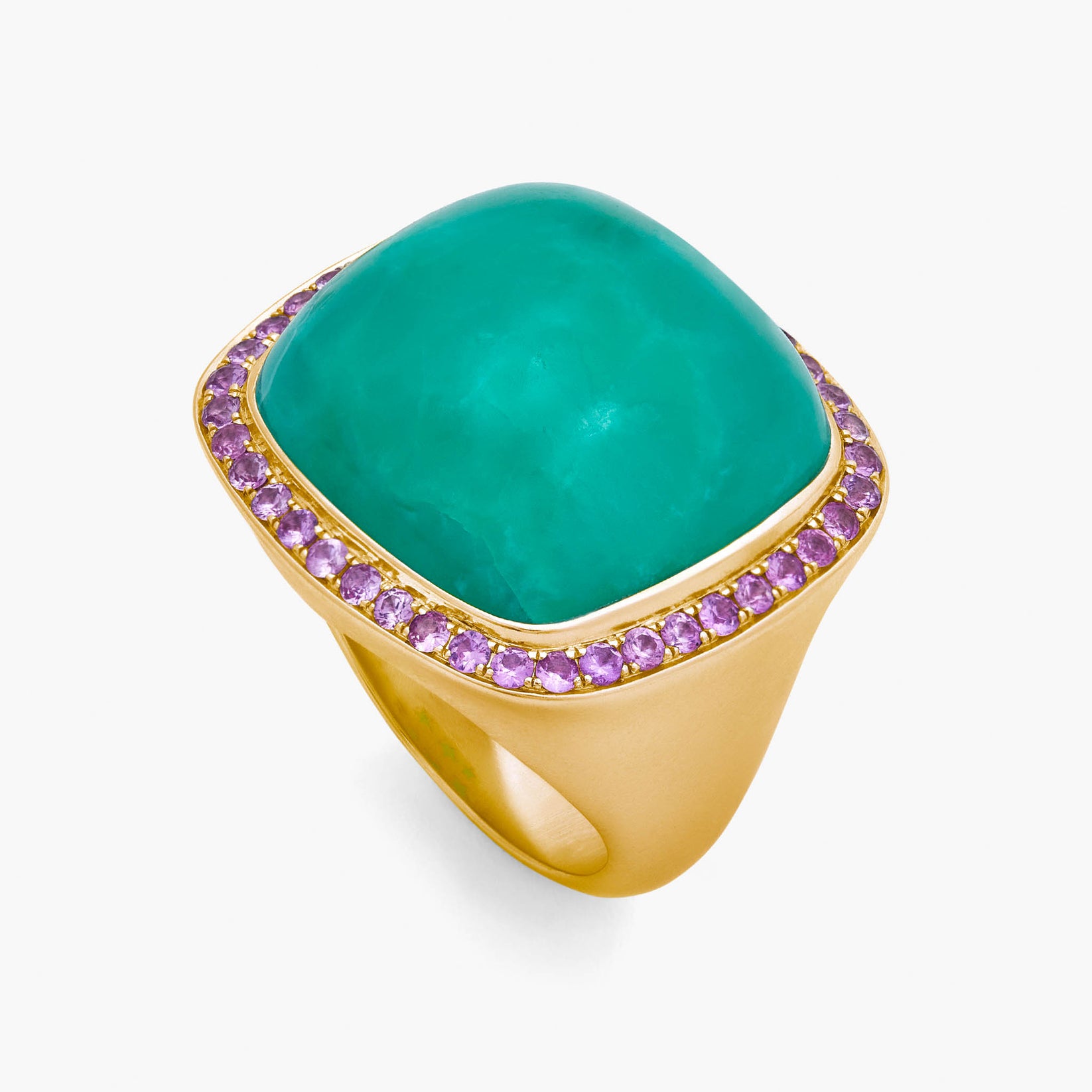 Magic Wish 18ct Yellow Gold, Chrysoprase and Pink Sapphire Ring ...